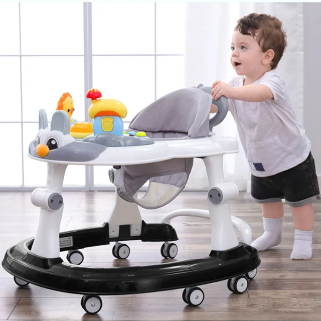 LazyChild Foldable Baby Walkers With Universal Wheel Multifunction Anti ...