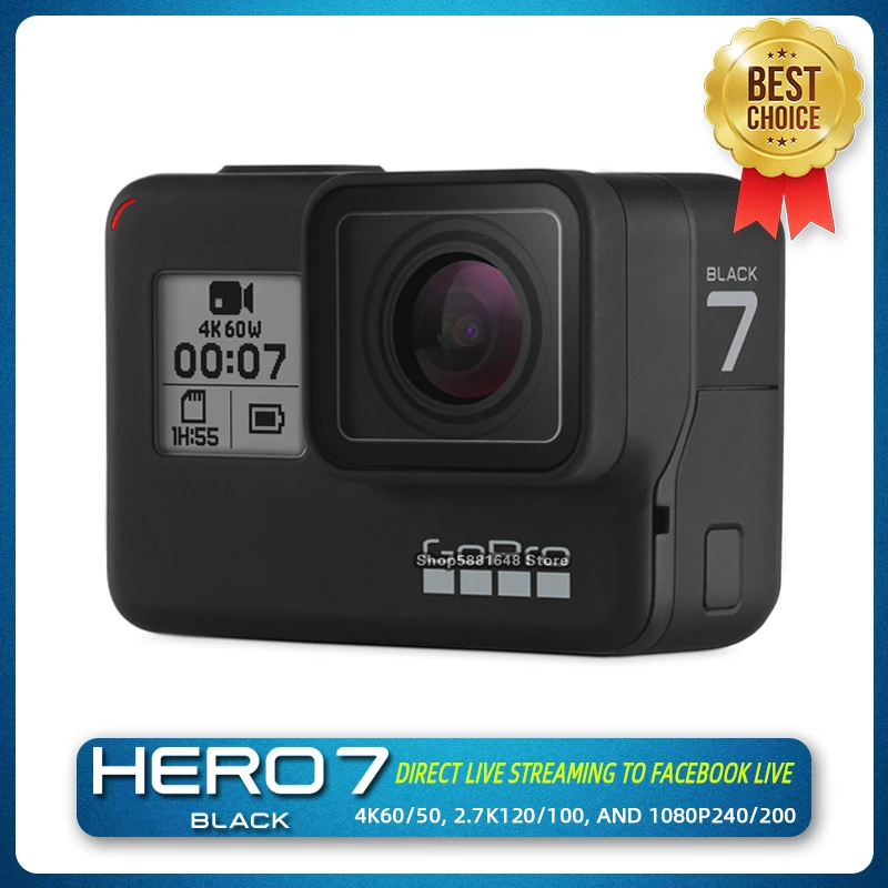 GoPro HERO 7Black motion camera used 12MP 4k60fps action camera Live ...