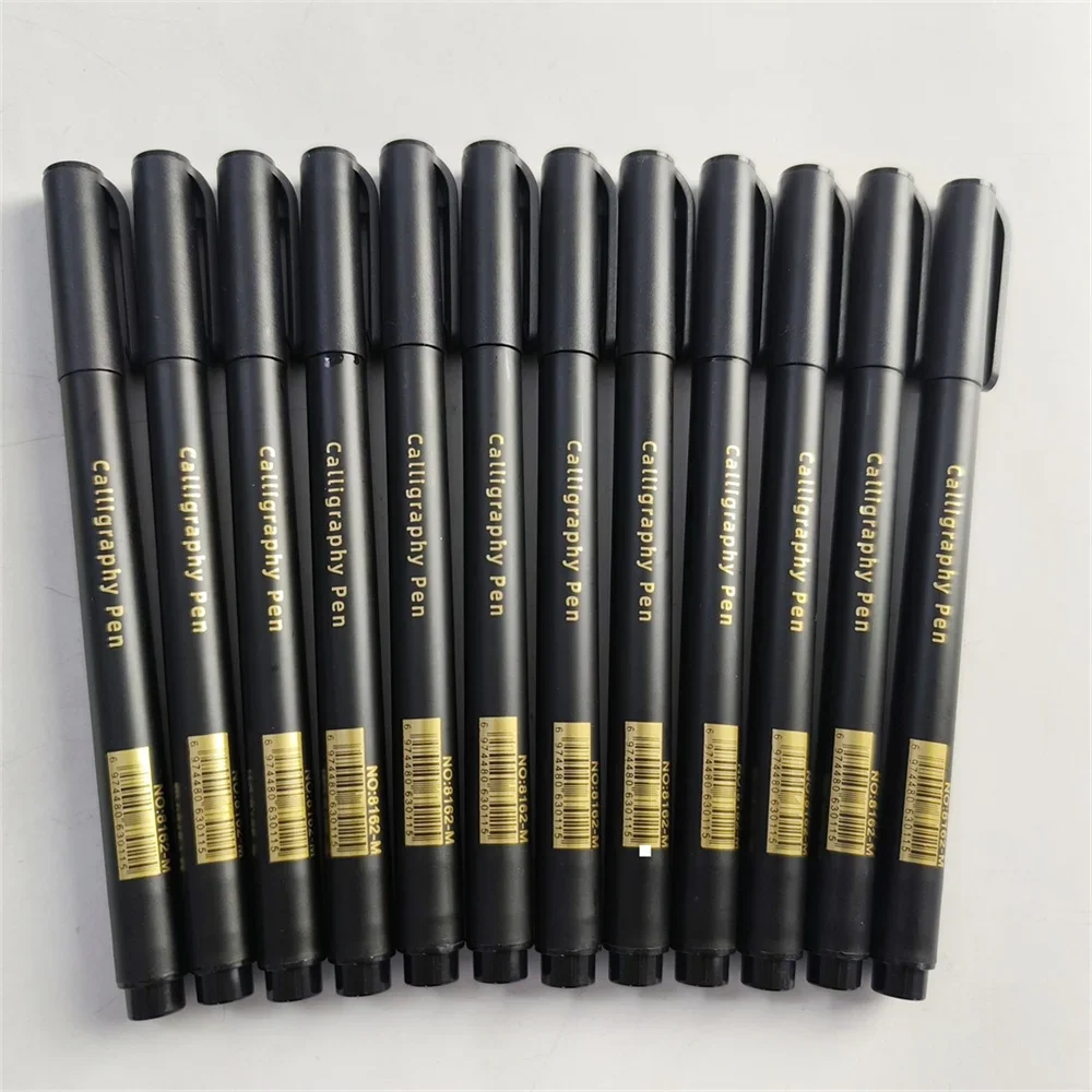 12 pcs black Chinese style Calligraphy Brush Pen for Student easy writing Markers Art Office ...
