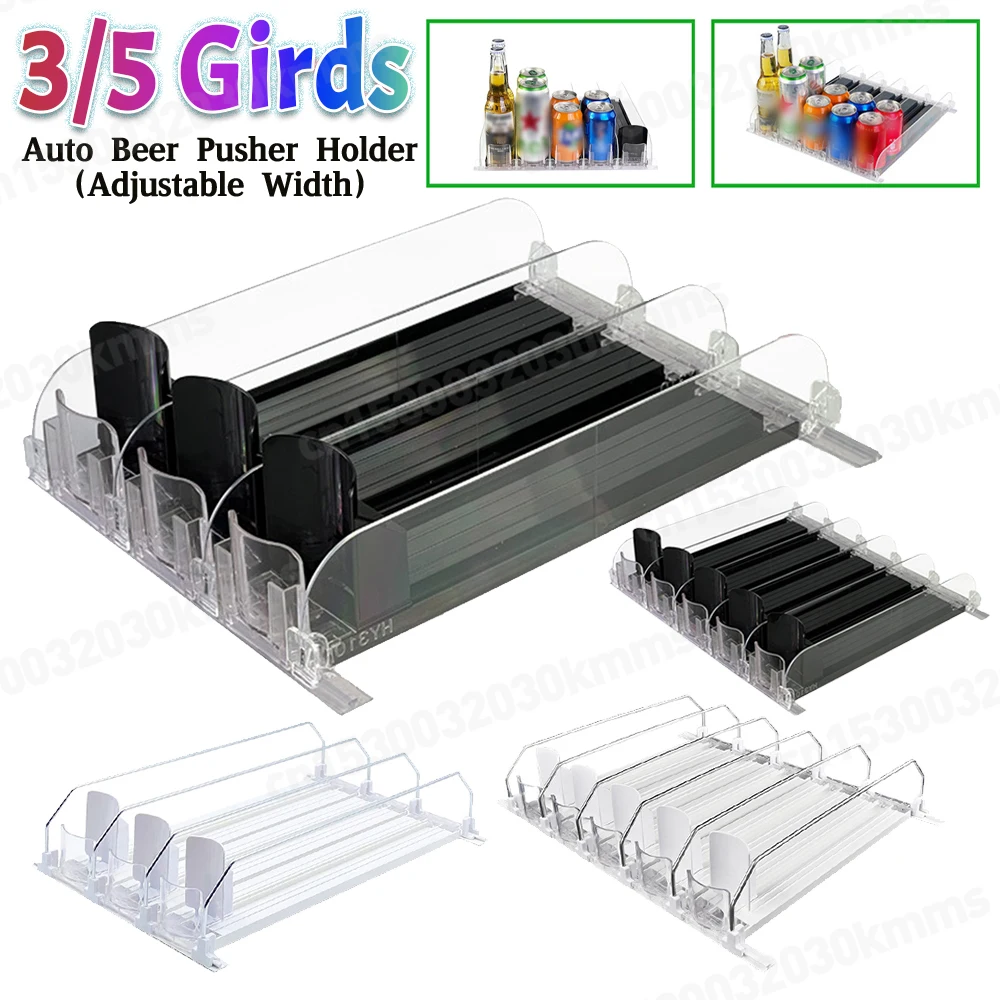 Soda-ajust-vel-pode-Bottle-Pusher-Drink-Organizer-Dispenser-Spring-Push ...