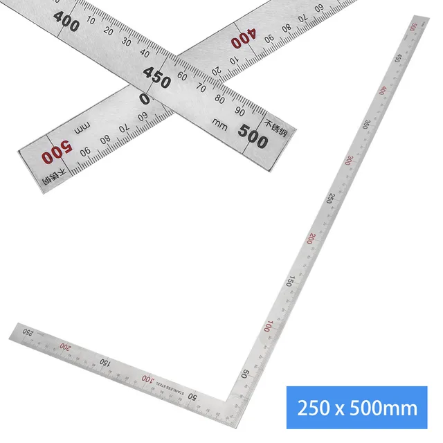 Square Ruler Right Angle 90 Degree Metal Stainless Steel Angle Ruler ...