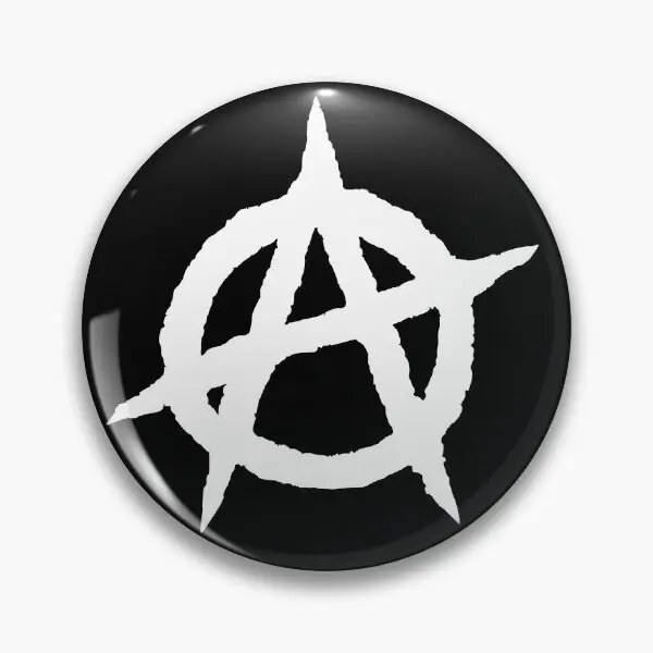 Anarchy Symbol White Soft Button Pin Clothes Creative Metal Gift Collar ...