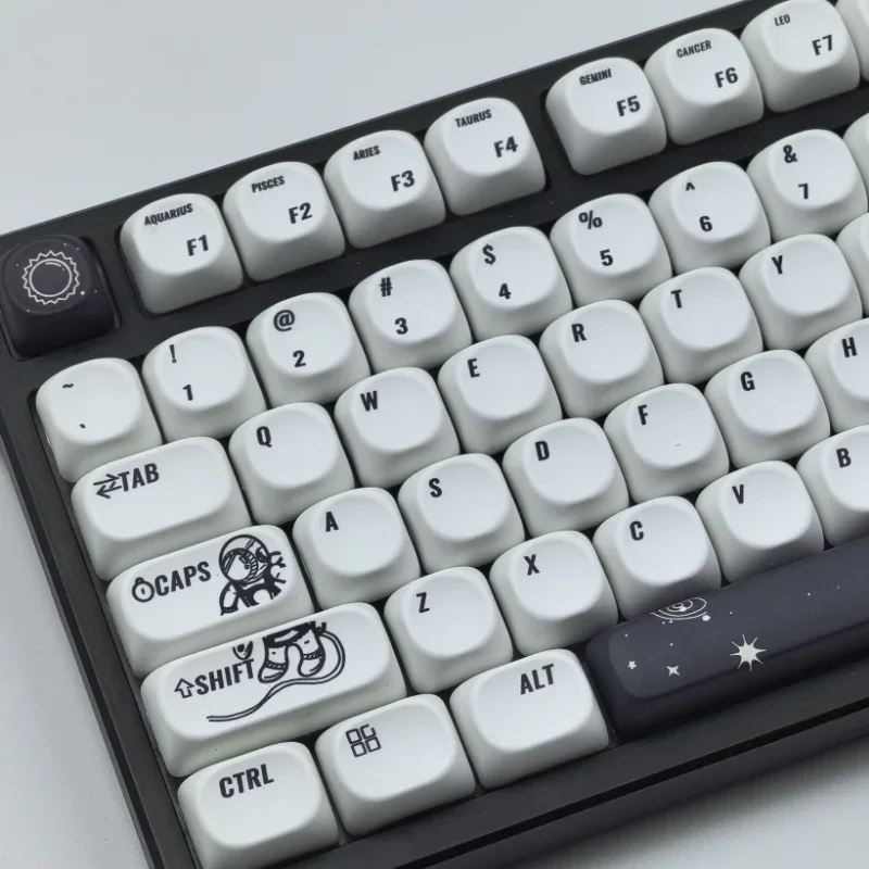Mechanical-Keyboard-Space-Astronaut-Korean-Plain-White-Style-Keycap-130 ...
