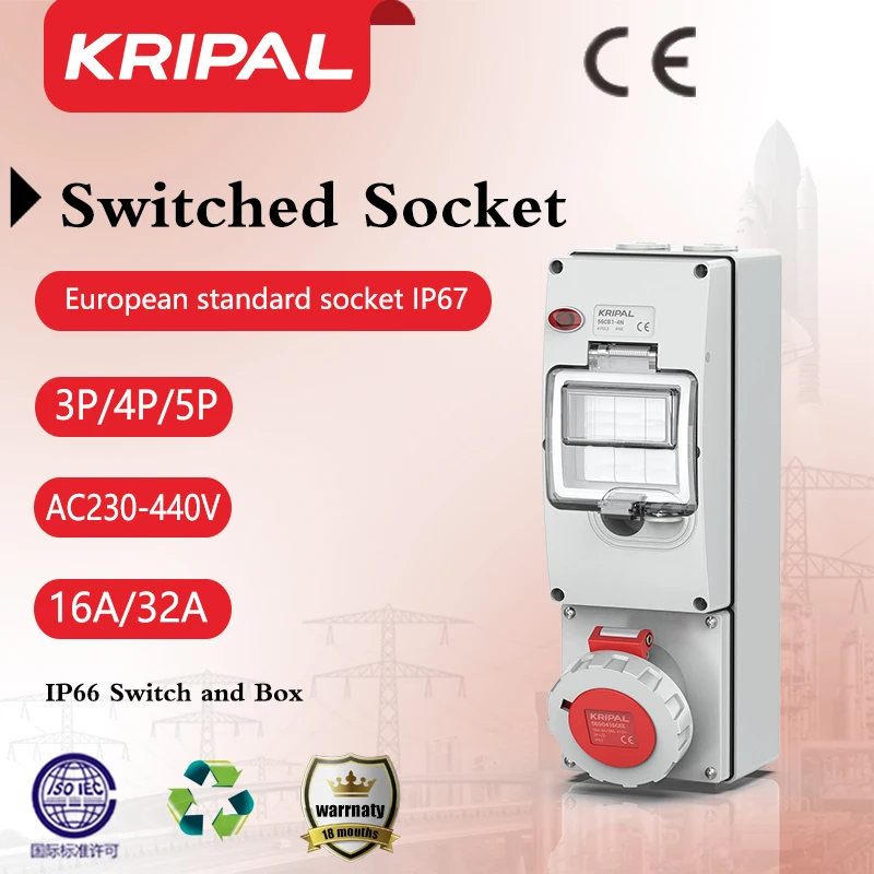 IP67 Waterproof CEE Socket 32a Socket 3pin 32a Outlet Socket ...