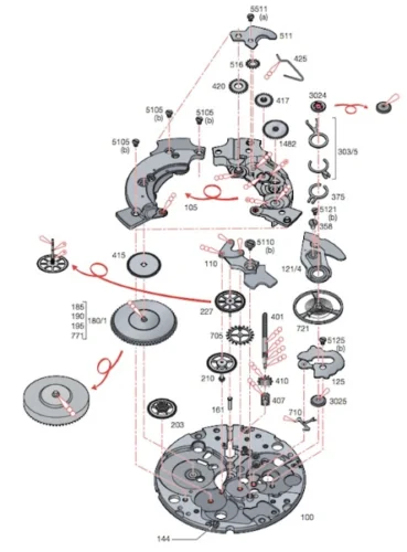 New-Original-Watch-Movement-Balance-Wheel-Pinions-Bearing-Lever-Cam ...