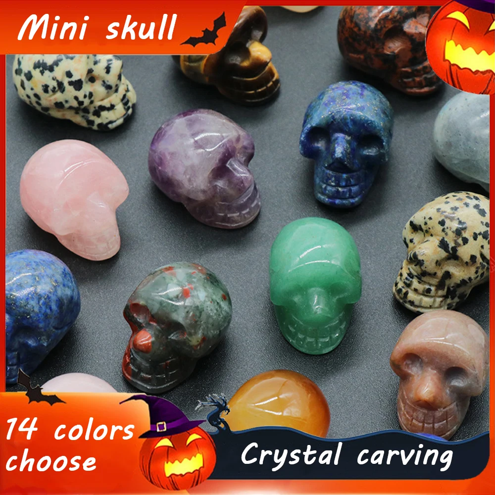 Natural Crystals Skulls Mineral Ghost Head Polished Carved Halloween ...