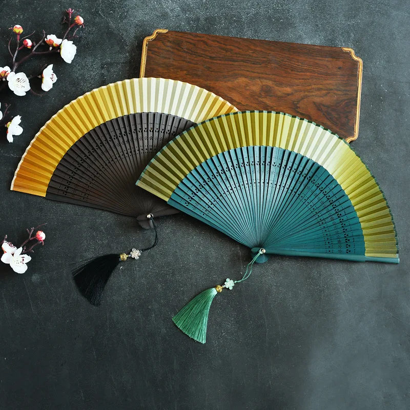 Gradient-Japanese-Folding-Fans-Kimono-Women-Fans-Carving-Fans ...