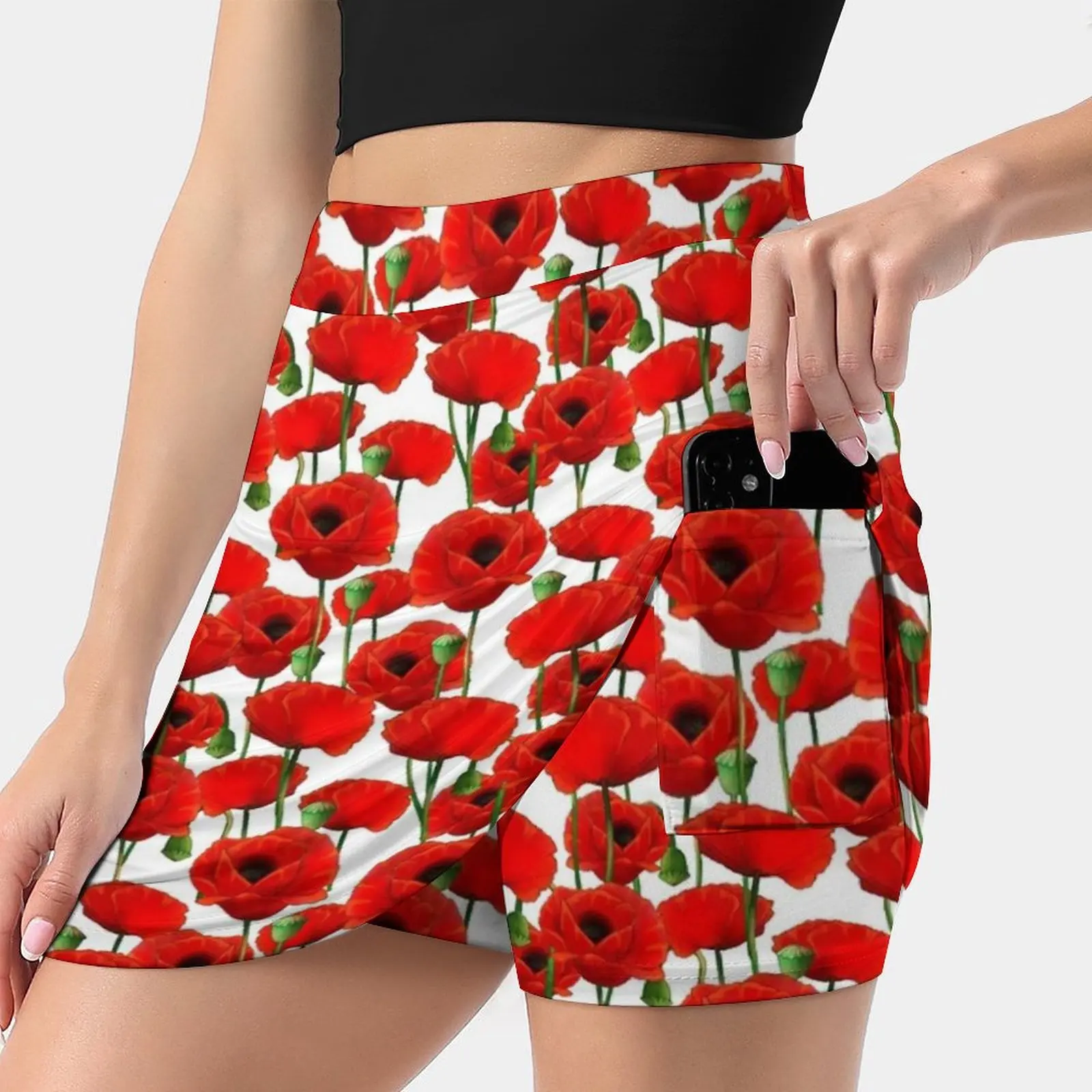 Poppy Pattern Women's Skirt Aesthetic Skirts New Fashion Short Skirts ...