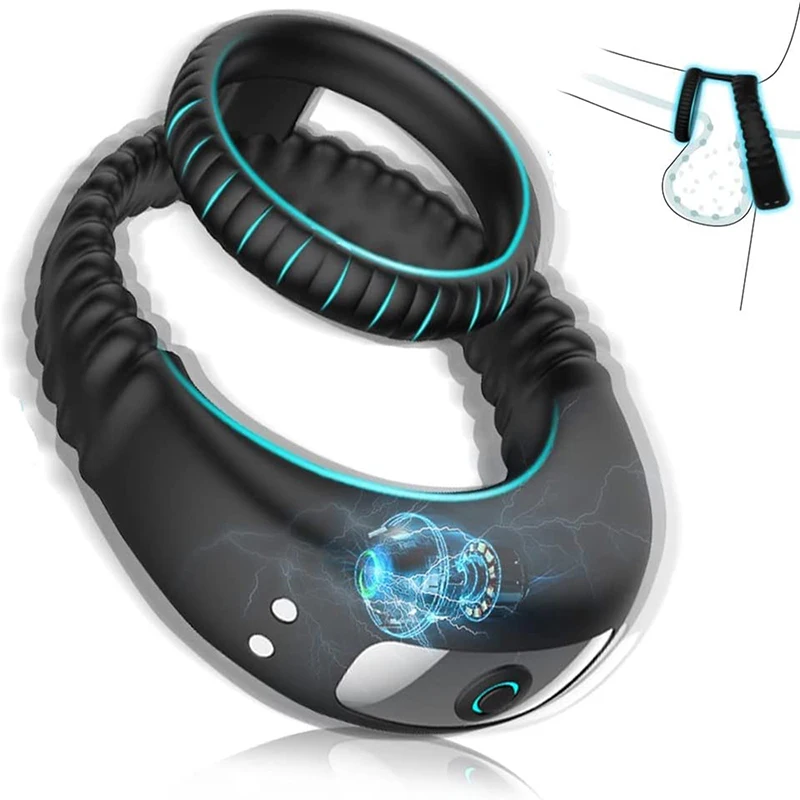Vibrating-Penis-Rings-for-Men-Delay-Ejaculation-Massager-Toy-Adult-Sex ...