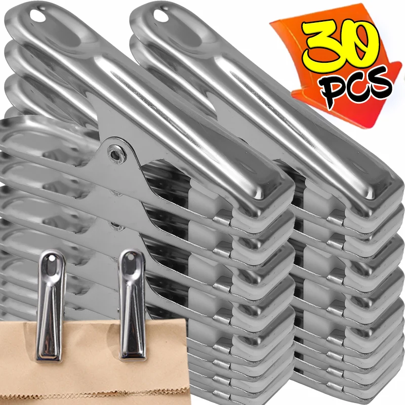 Stainless Steel Clothes Pegs Wash Line Hang Clips Non-slip Drying Flat ...