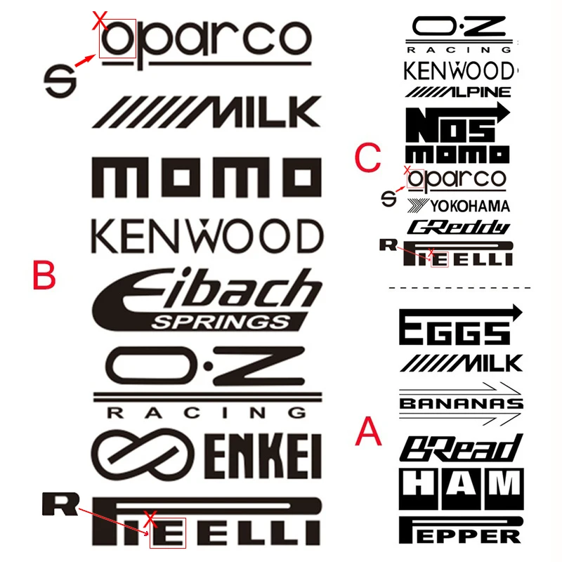 Racing Car Logo Stickers