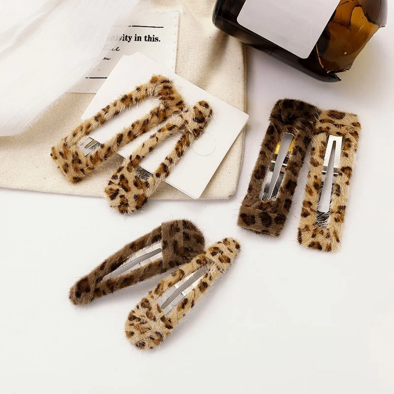 Woman-Leopard-Pattern-Hair-Clips-Winter-Vintage-BB-Clip-Hairpins-Girls ...