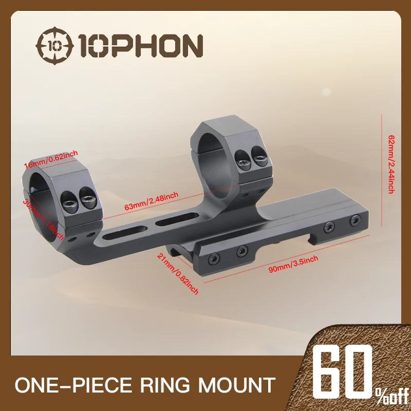 10phon For 21mm Picatinny Rail One Piece Ring Mount Tactical Hunting ...
