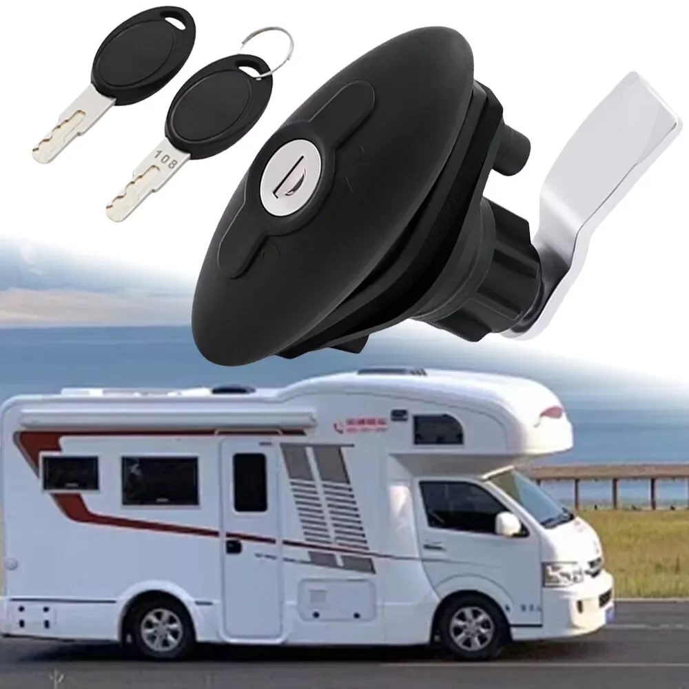 1set Caravan T-Handle Lock With 2Keys RV Cabin Door Lock Compression ...
