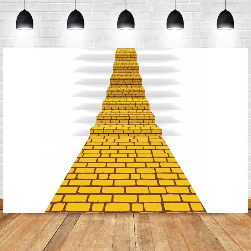 Yellow Brick Road Novelty Aisle Floor Stone Wall Backdrop Princess ...
