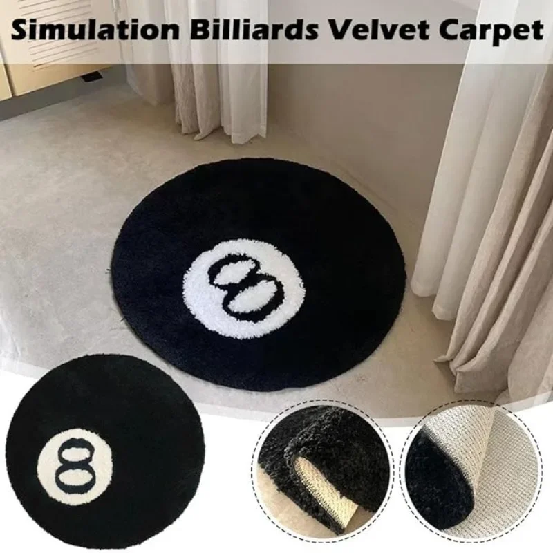 Simulated-Billiards-8-Ball-Carpet-Round-Cashmere-Soft-Chair-Mat-Anti ...