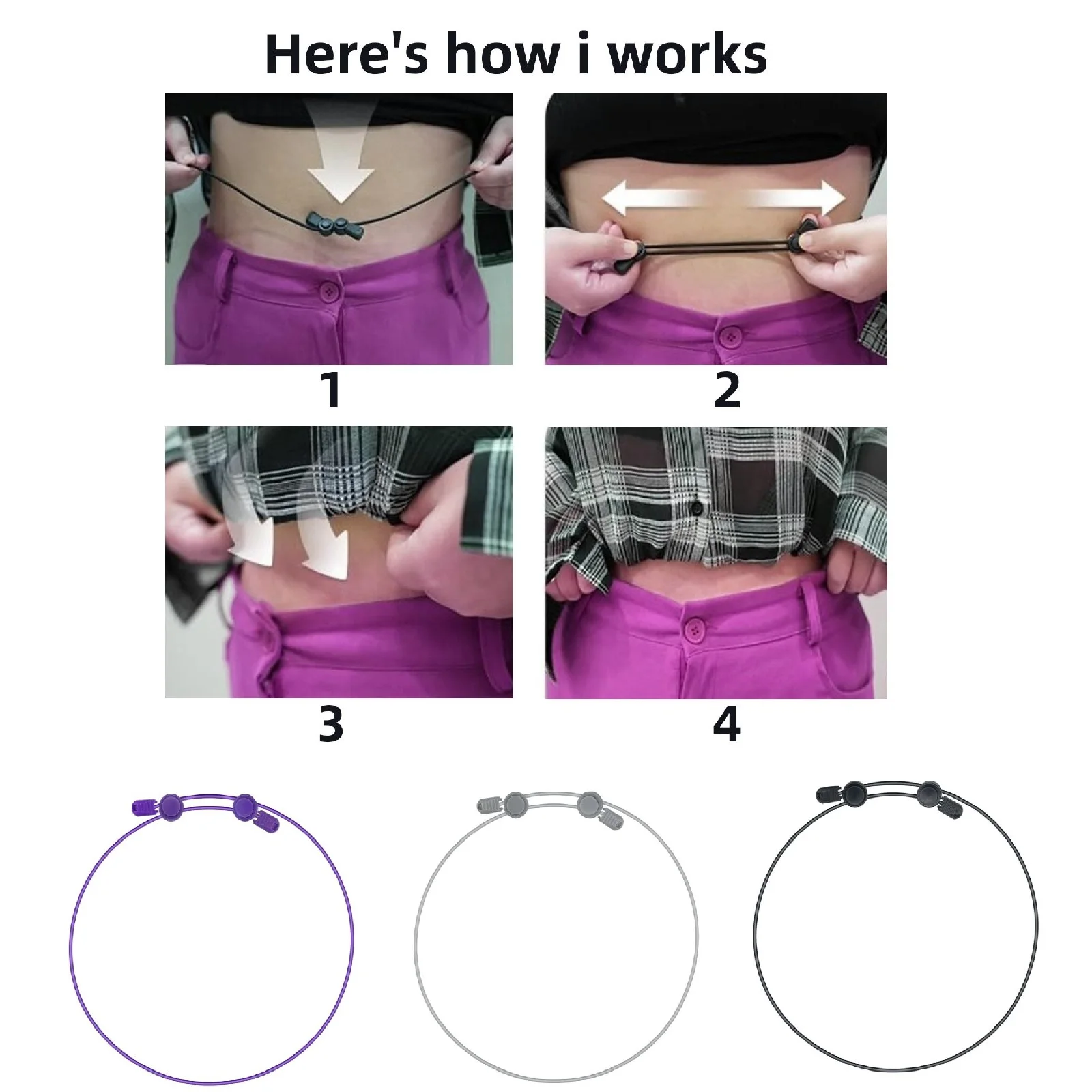 2023-Croptuck-Adjustable-Band-Elastic-strap-Adjustment-Fashion-Changing ...