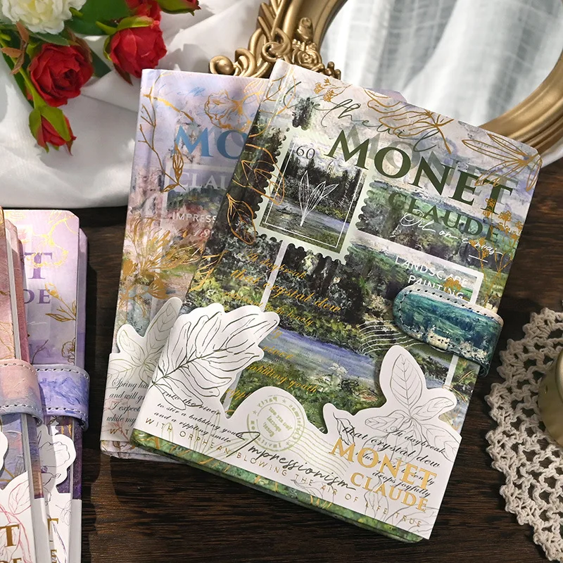 Hardcover-Notebook-Monet-Paintings-Colorpage-Illustration-Magnetic ...