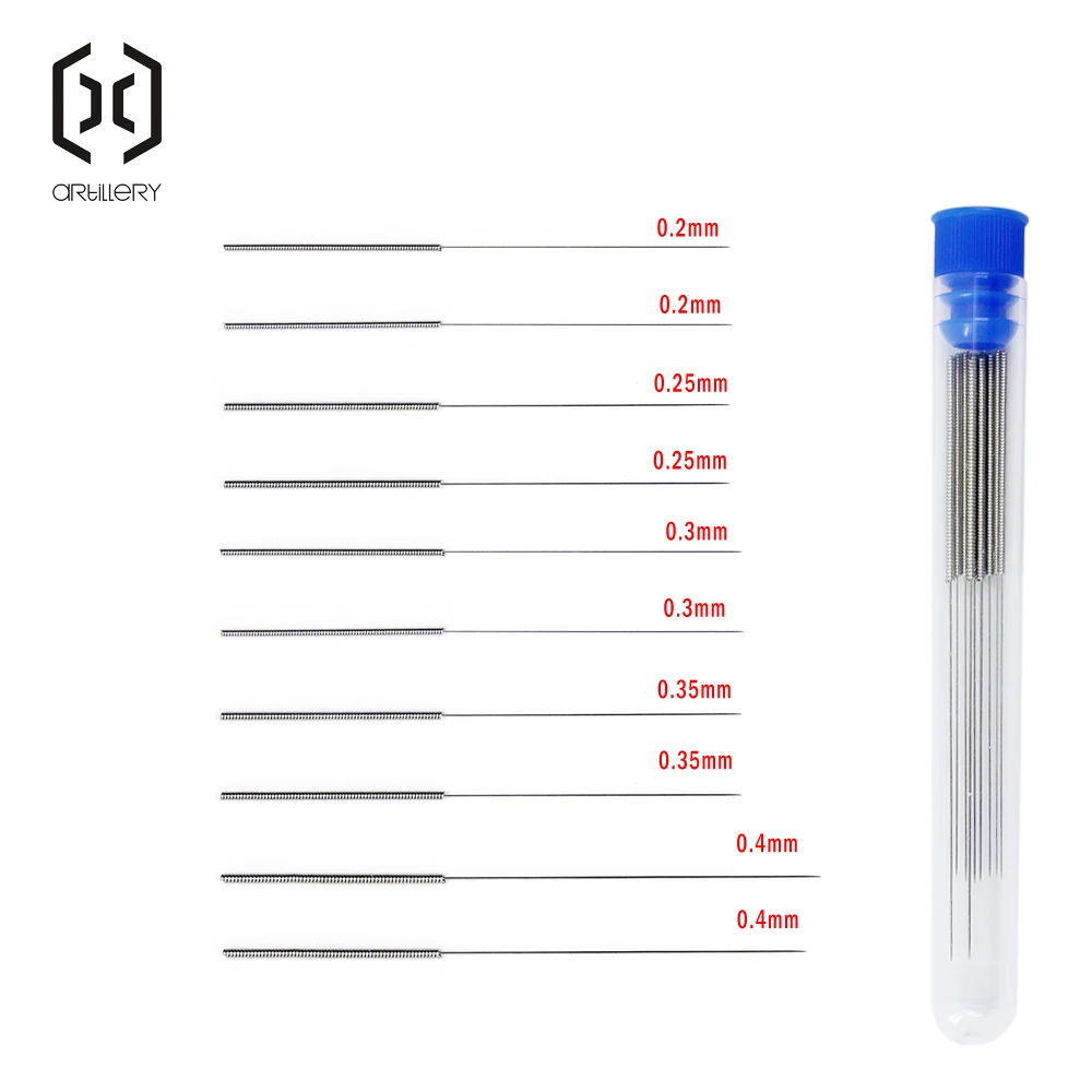 10Pcs Stainless Steel Nozzle Cleaning Needle Set 0.2mm-0.4mm Drill Bits ...