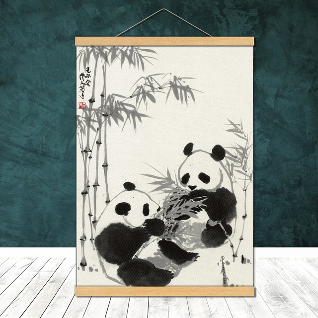 Chinese Painting Bamboo And Panda
