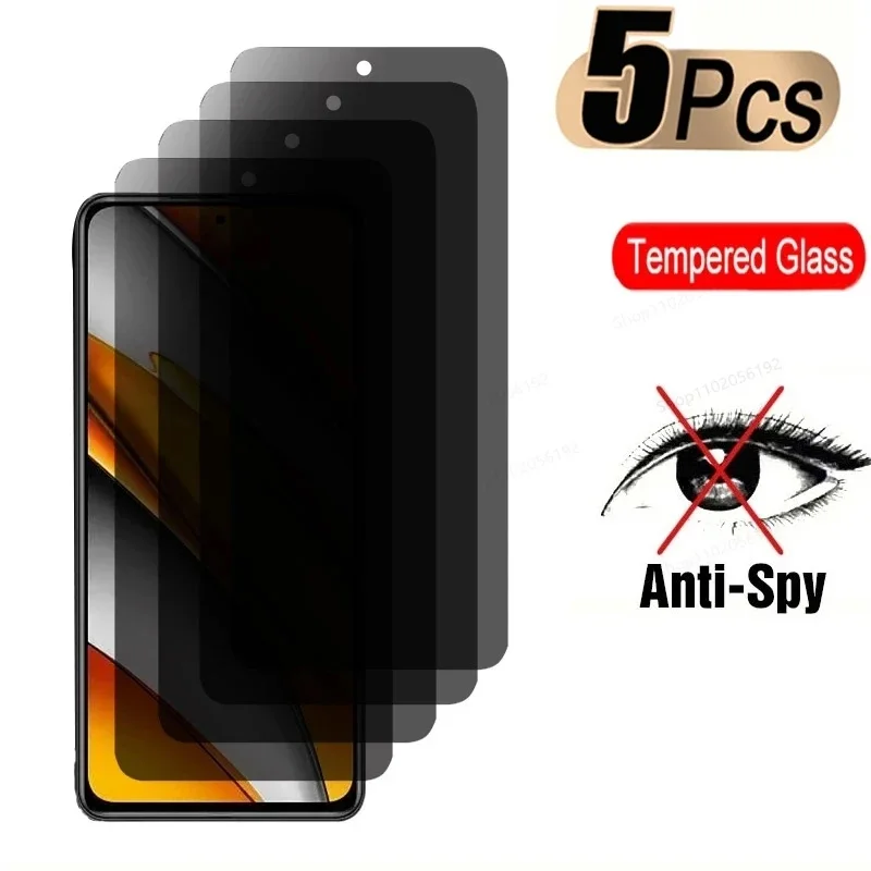 5Pcs-Privacy-Tempered-Glass-For-Xiaomi-Redmi-Note-12-12R-Pro-4G-Anit ...