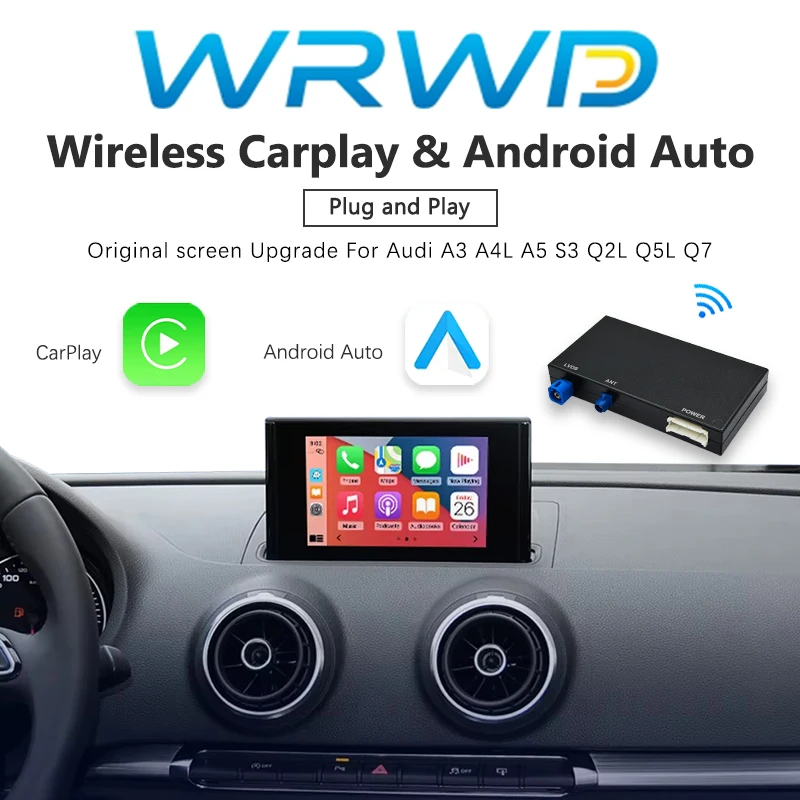 Wireless Carplay Android Auto Lossless Installation Interface For Audi A3 A4 A5 Q2 Q5L Q7 2013 ...