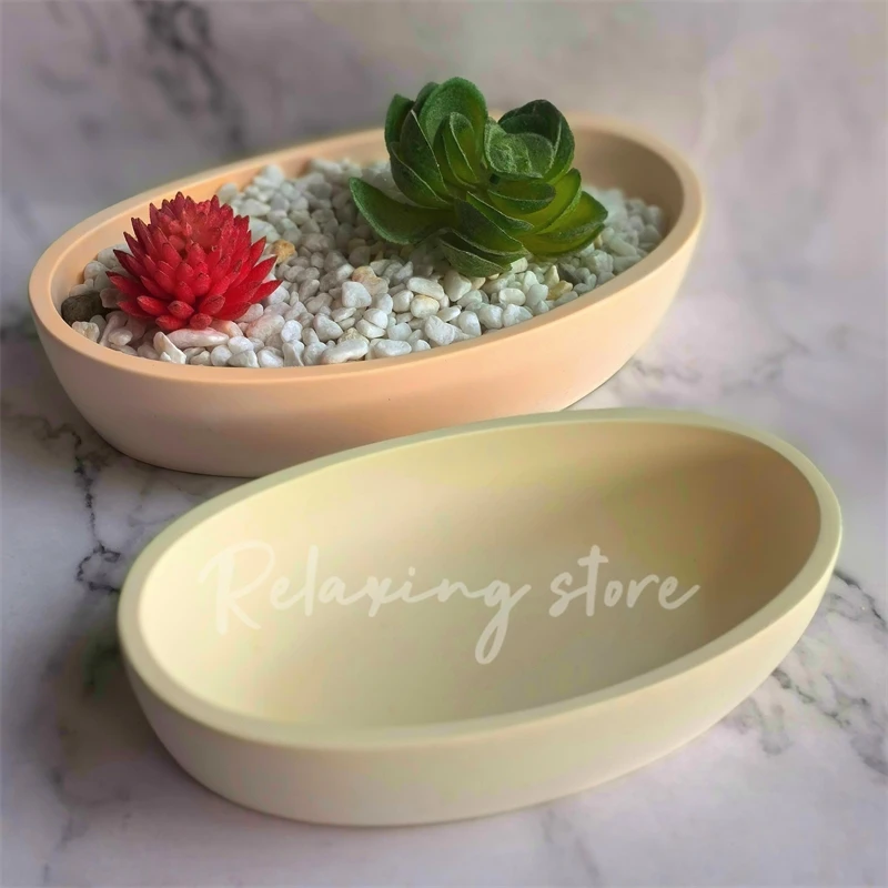 Oval-Boat-Concrete-Flowerpot-Silicone-Mold-Cement-Plants-Pot-Gypsum ...