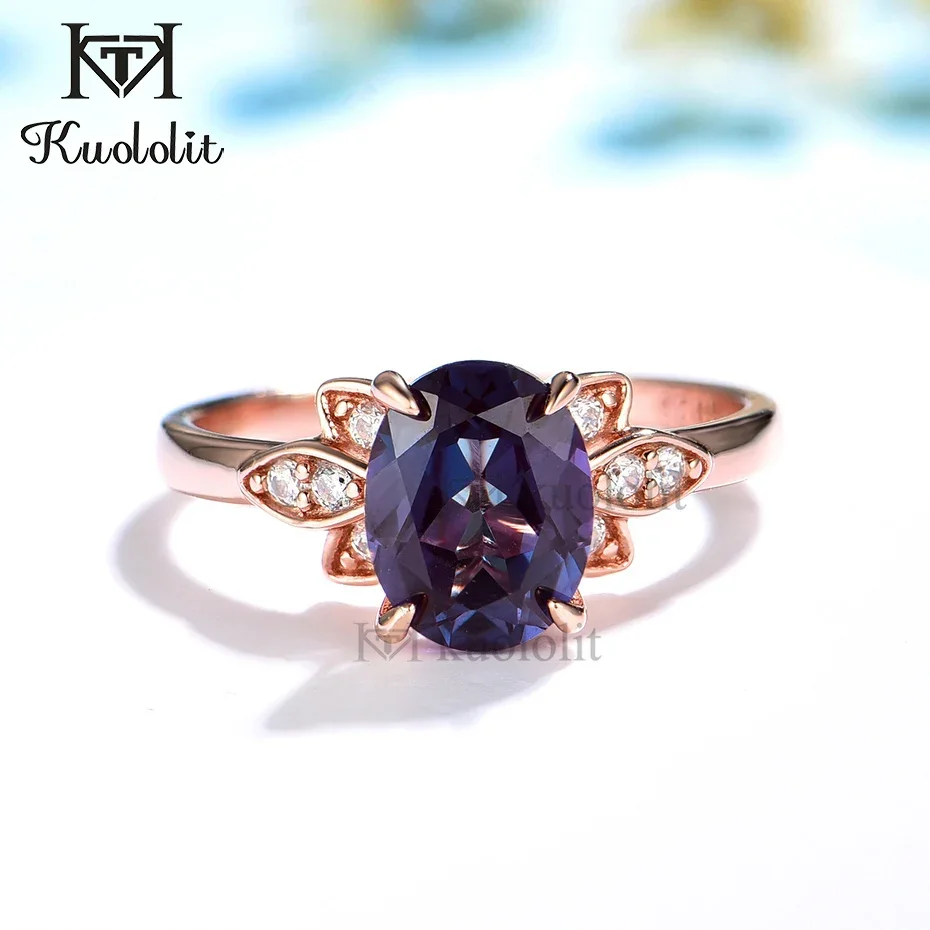 Kuololit-Lab-Grown-Alexandrite-Gemstone-Rings-for-Women-Real-925 ...