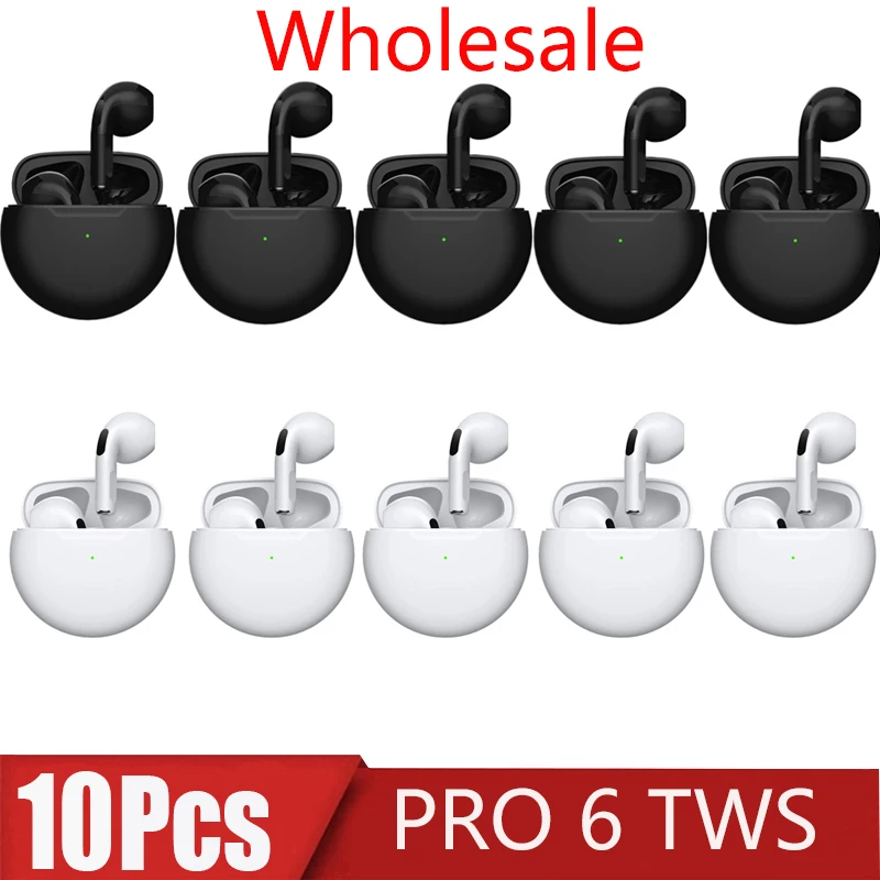 10Pcs-Mini-Pro-6-TWS-Wireless-Headphones-Bluetooth-Earphone-5-0-Stereo ...