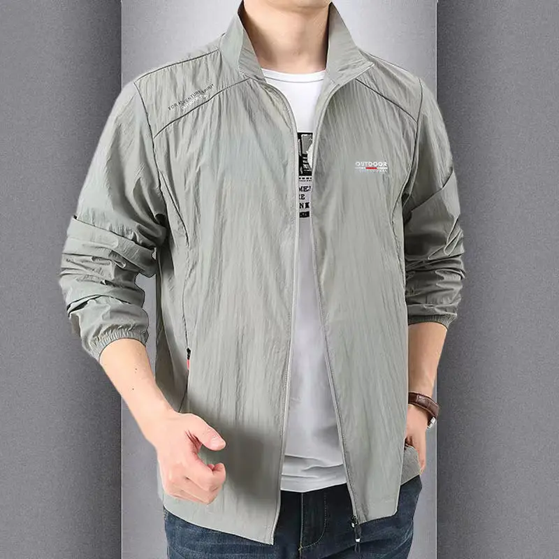 Windproof-Quick-Dry-Capable-Solid-Loose-Jackets-Turn-down-Collar ...