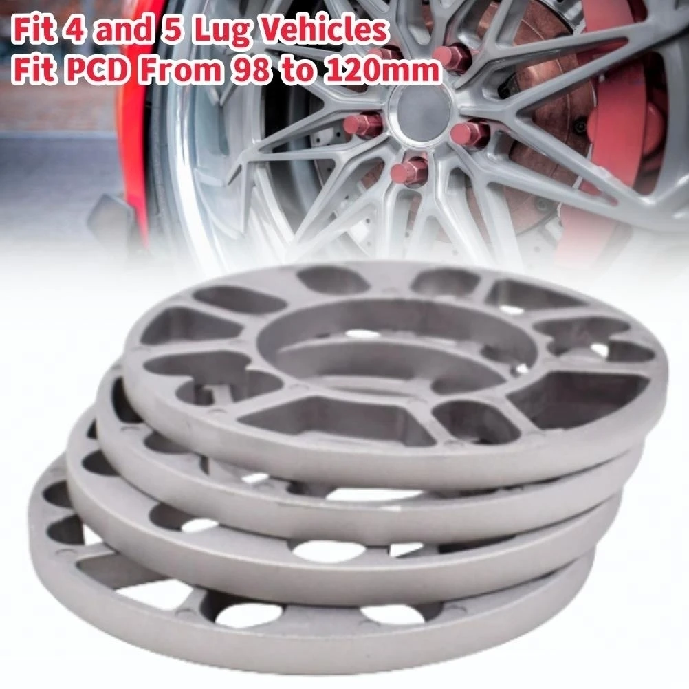 4Pc-Universal-10mm-Alloy-Aluminum-Wheel-Spacers-Shims-Plate-For-4-5 ...