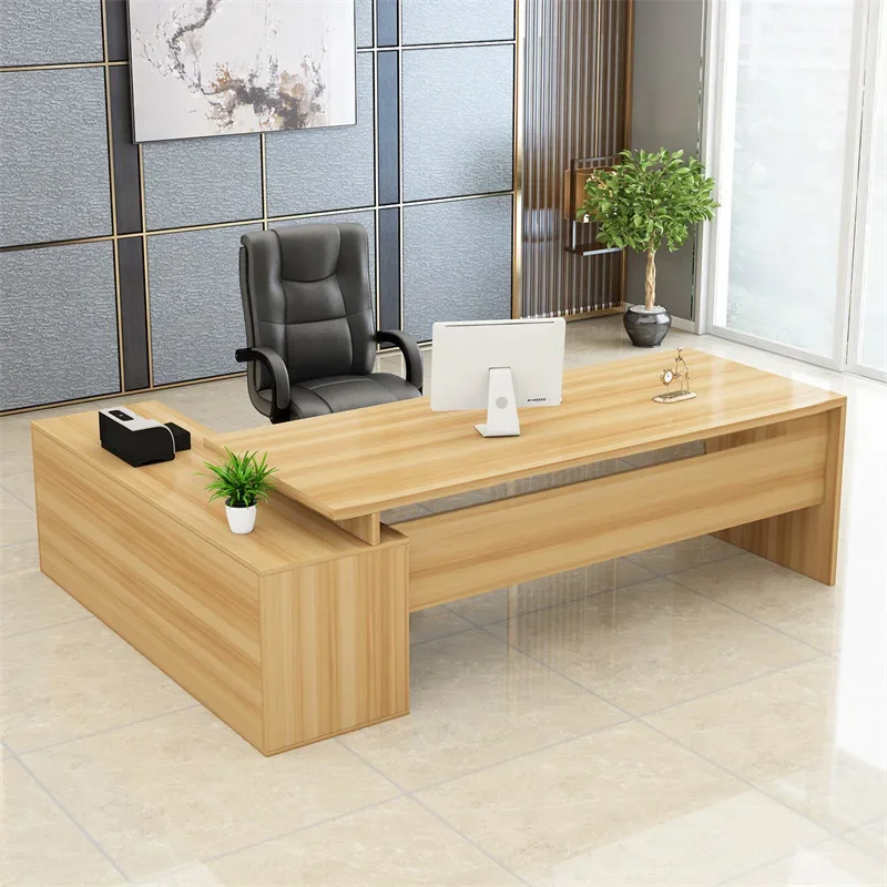Executive-Corner-Office-Desk-L-Shaped-Shelf-Standing-Reception-Computer ...