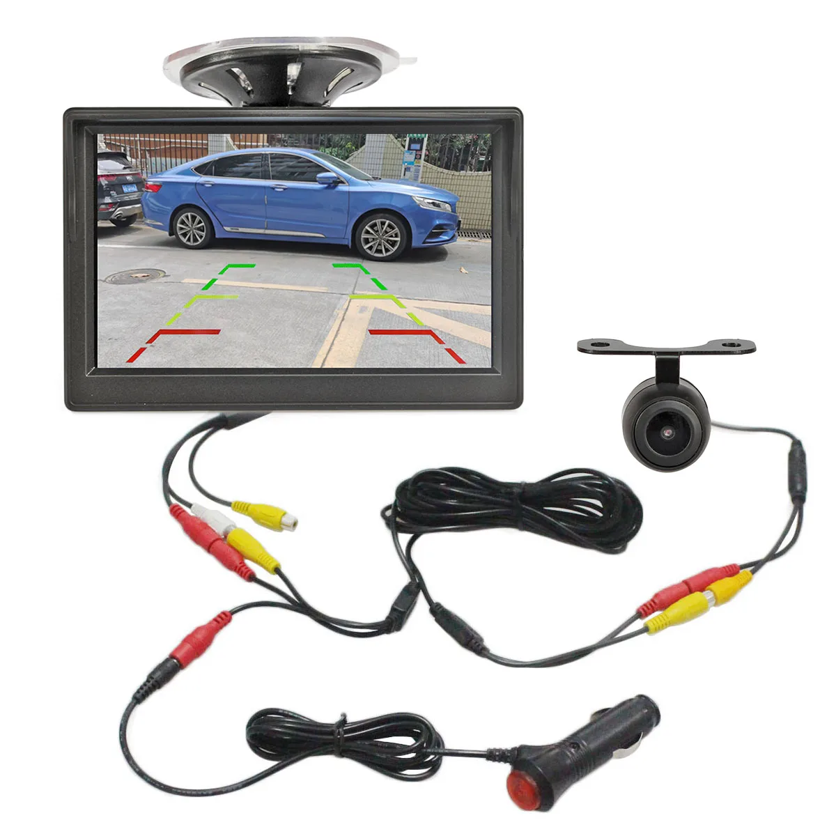 SMALUCK Wired 5" TFT LCD Display Rear View Car Monitor + Car Rear View ...