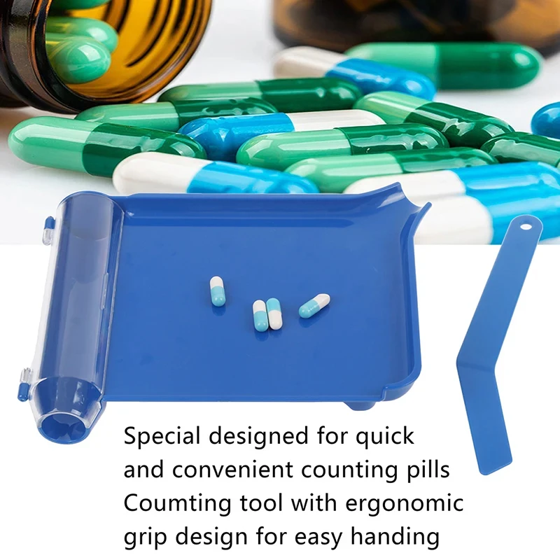 Plastic-Pill-Counting-Tray-Capule-Tablet-Counting-Plate-with-Spatula ...