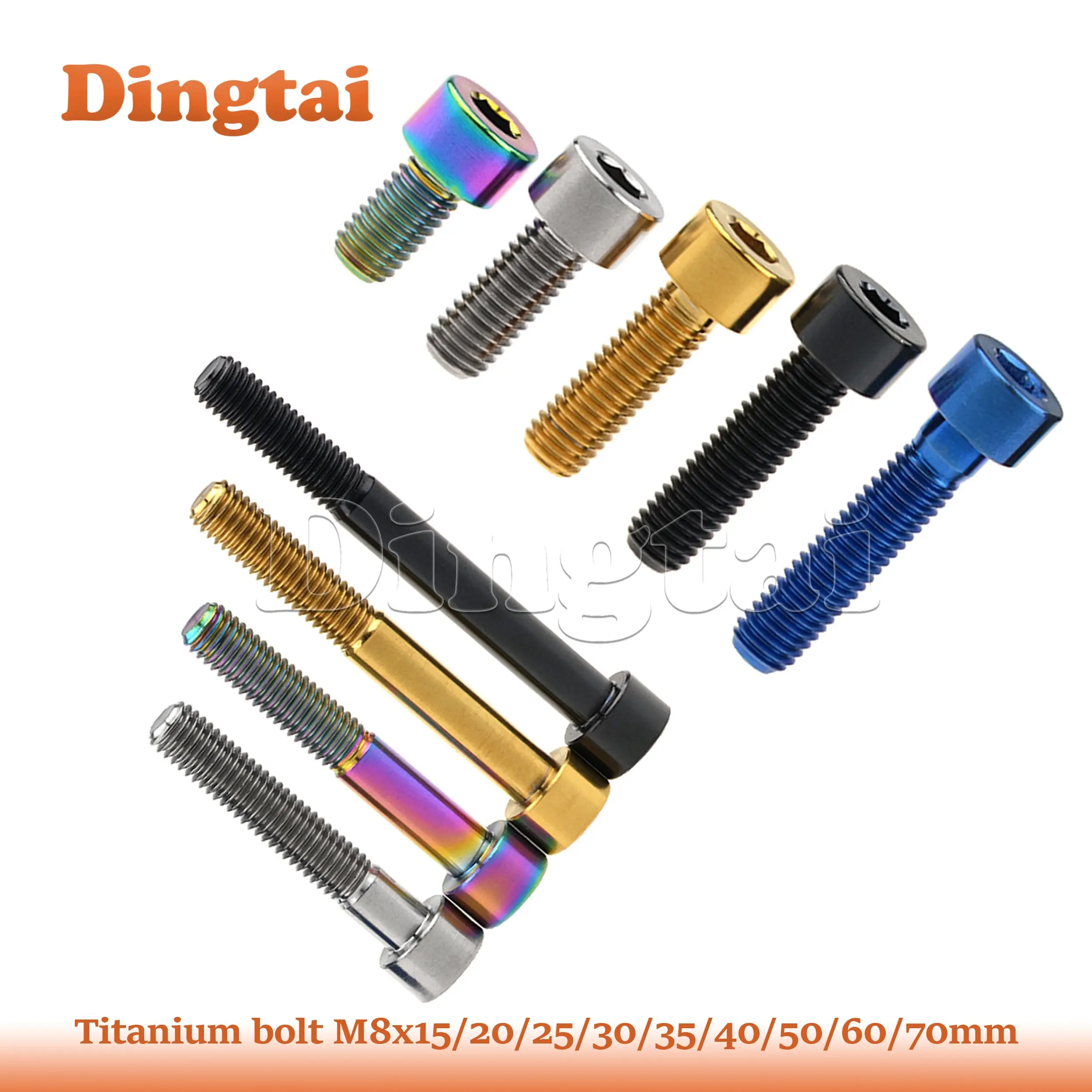 Dingtai Titanium Bolt M8x15/ 20/ 25/ 30 /35/ 40 /50/60 /70mm Socket ...