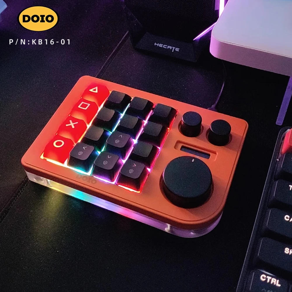 Doio-Kb16-01-Mini-Keyboard-Designer-Keypad-Three-Knobs-Type-C-Mechanical-Customized-Keyboard-Rgb ...