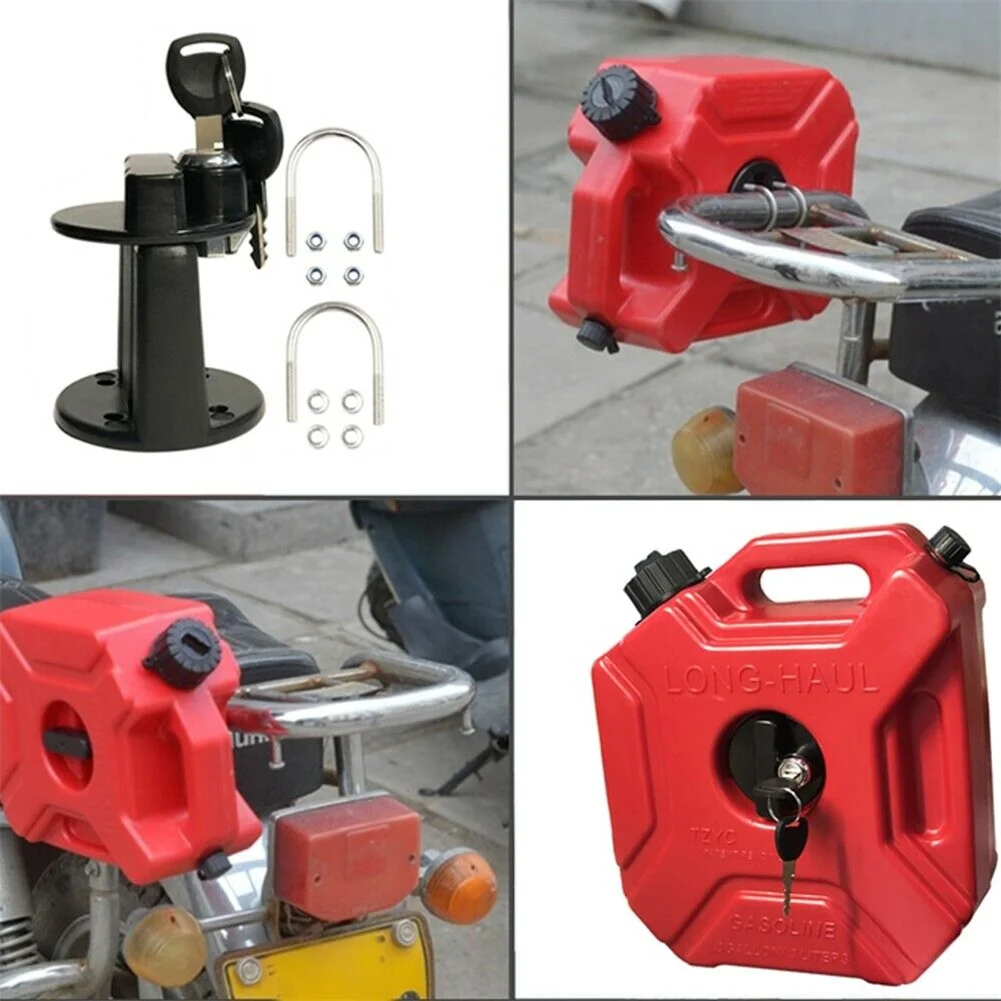 For-3L-5L-Car-Fuel-Tank-Petrol-Can-Mount-Lock-Clamp-With-Key-Motorcycle ...