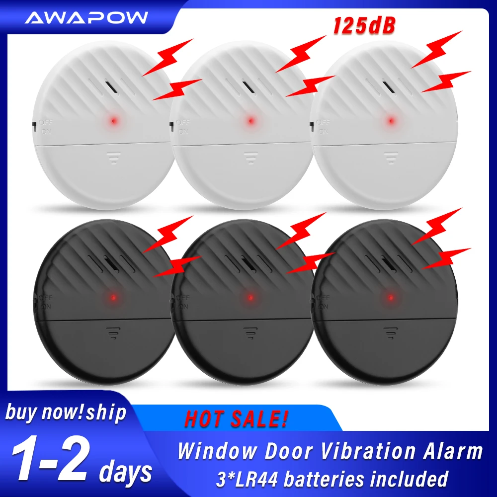 Awapow Wireless Window Door Vibration Sensor 125dB Glass Break ...