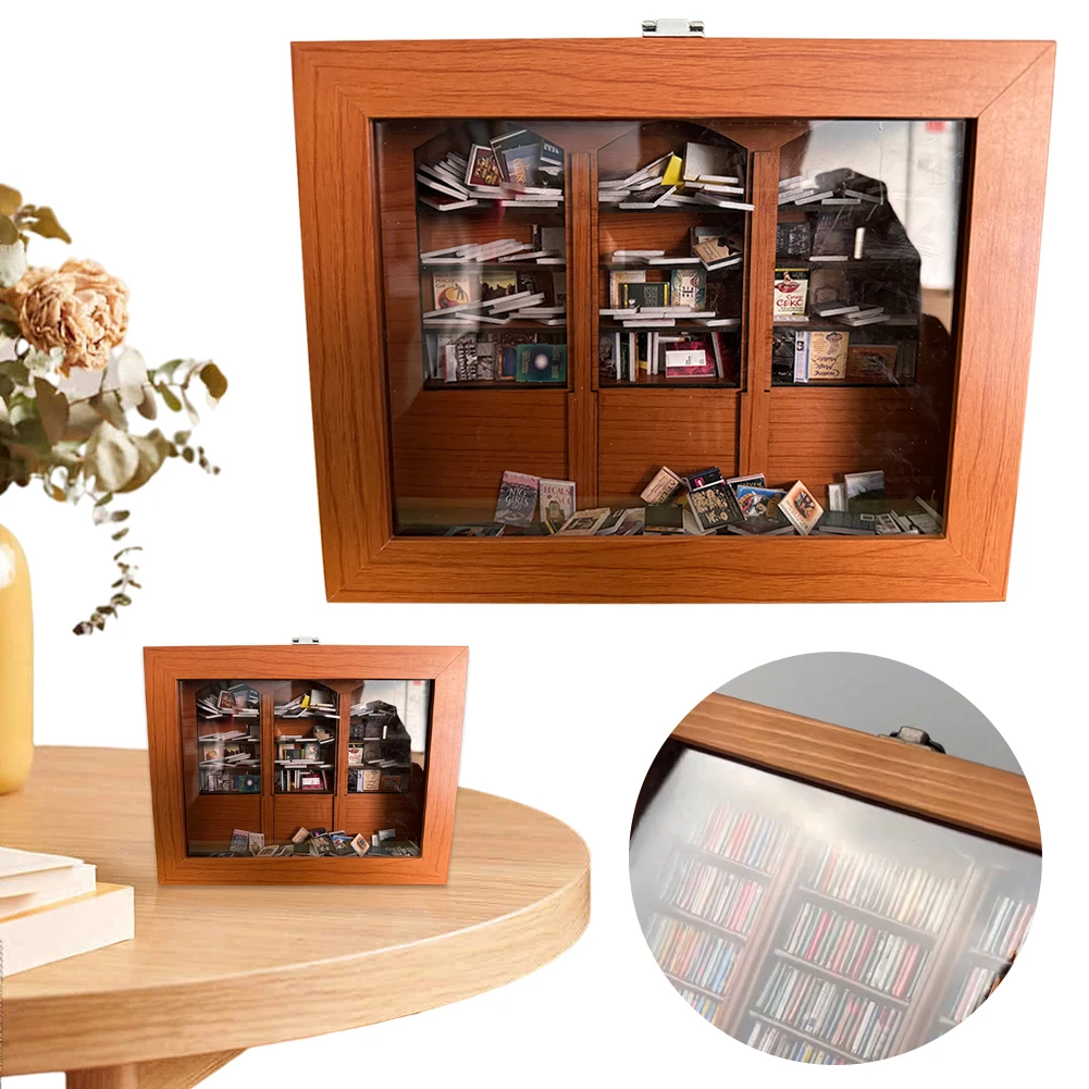 Tiny-Library-Wooden-Bookshelf-Miniature-Shake-Away-Your-Anxiety ...