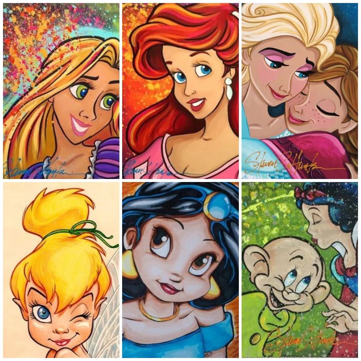 Disney Princess Collage Drawing