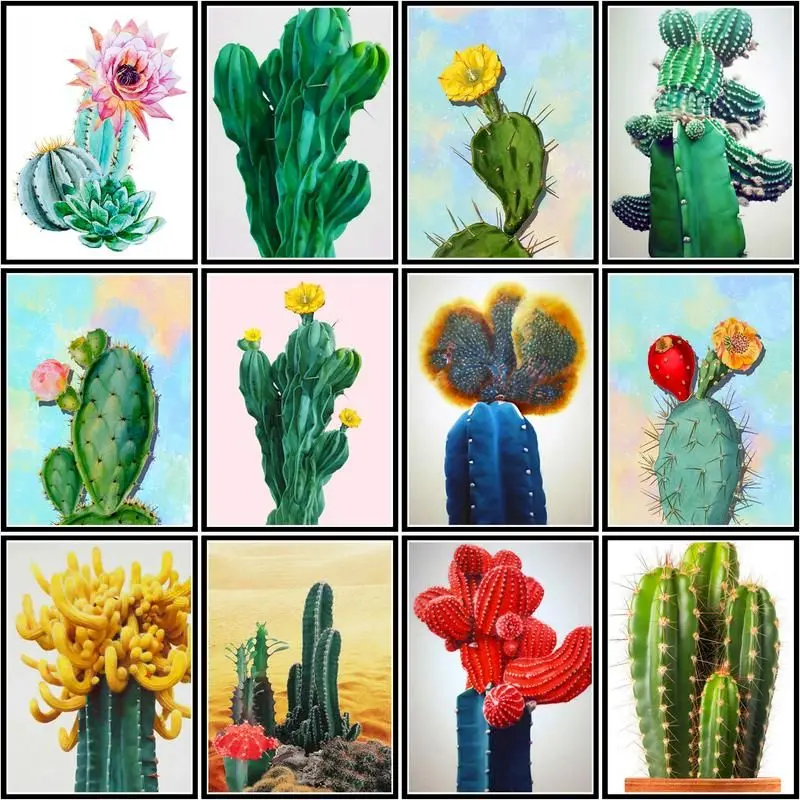 GATYZTORY-Cuadro-de-Cactus-para-pintar-por-n-meros-lienzo-moderno ...
