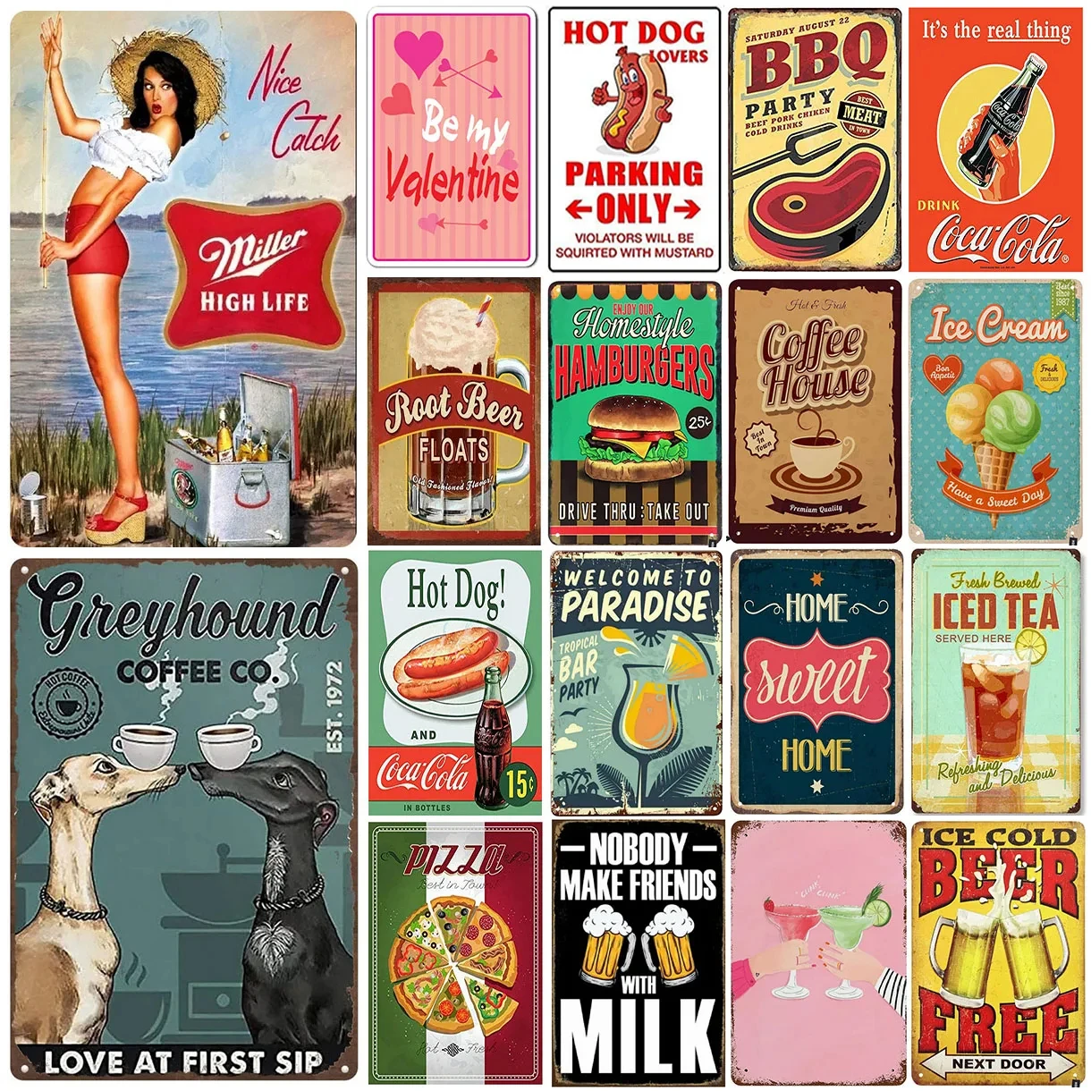 Metal-Tin-Signs-Classic-Coffee-Vintage-Metal-Tin-Poster-for-Restauran ...