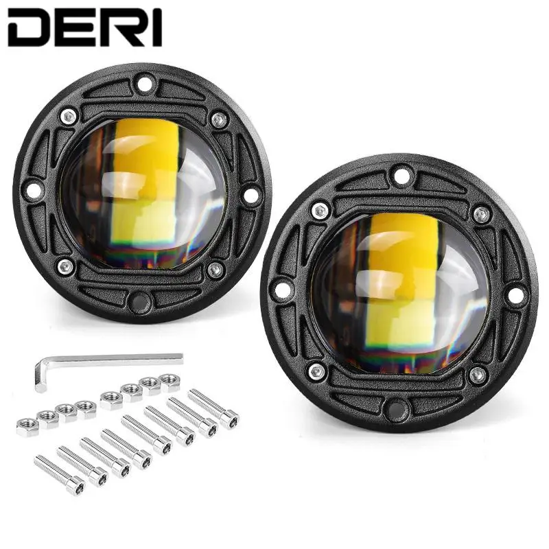 3-Inch-LED-Flush-Mounting-Headlight-Work-Light-Off-Road-Square-Round ...