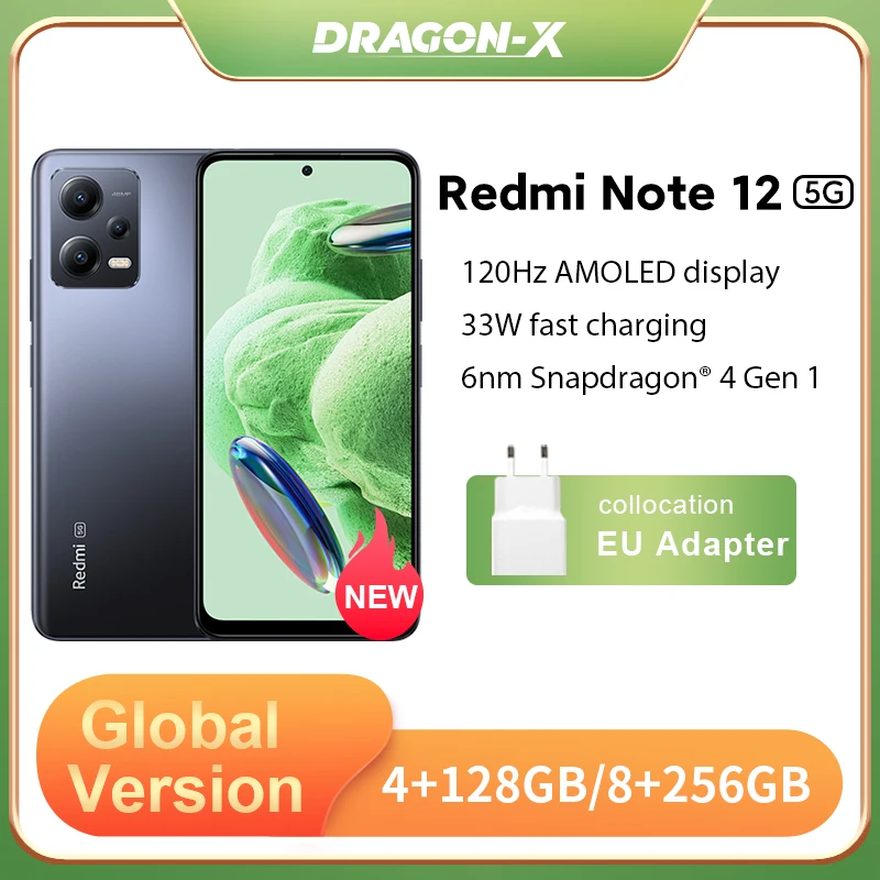 Global Version Xiaomi Redmi Note 12 5G Snapdragon® 4 Gen 1 CPU 120Hz ...