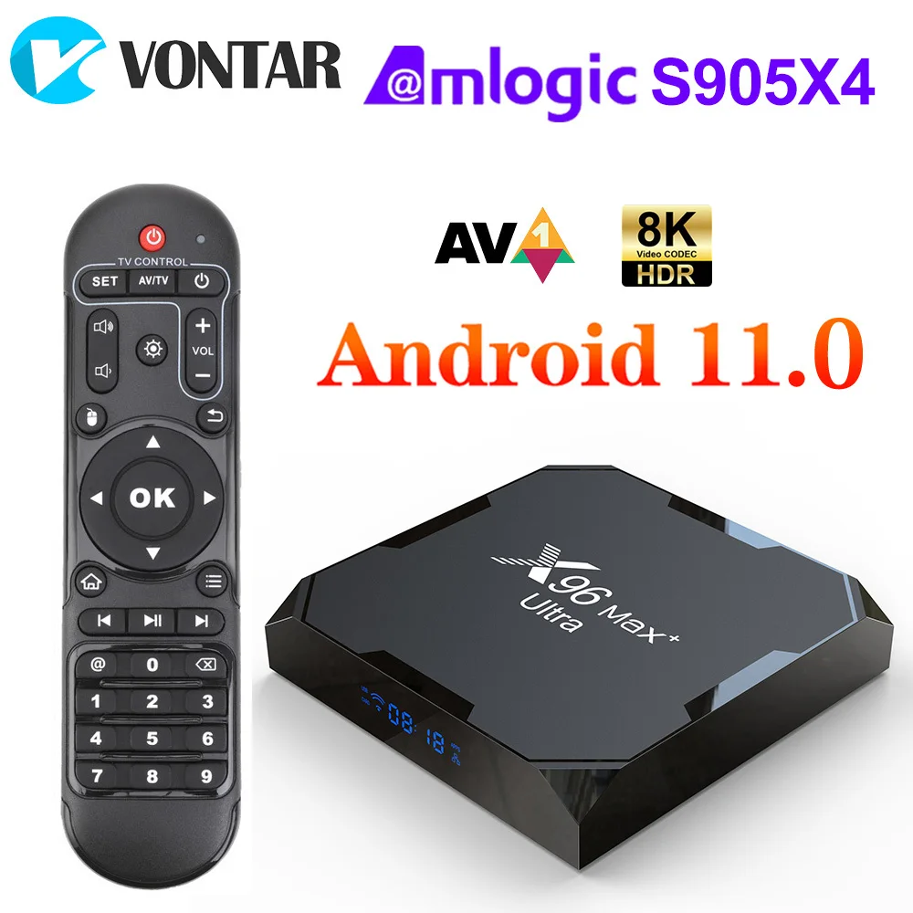 2022 x96max mais ultra caixa de tv android 11 amlogic s905x4 4gb 64gb tvbox av1 8k wifi bt x96 ...