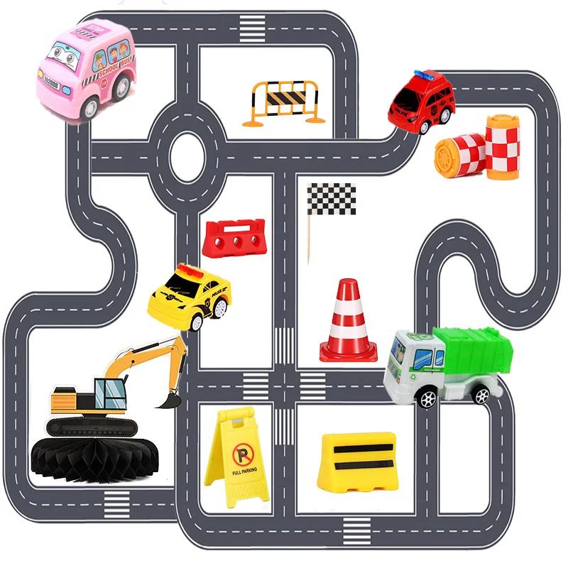 Race-Car-Party-Decorations-Road-Tape-Kids-Track-Toy-DIY-Traffic-Tape ...