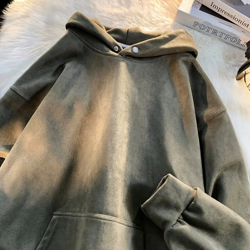 Quality-Suede-Hooded-Sweatshirts-Women-Baggy-Solid-Color-Fashion-Coat ...