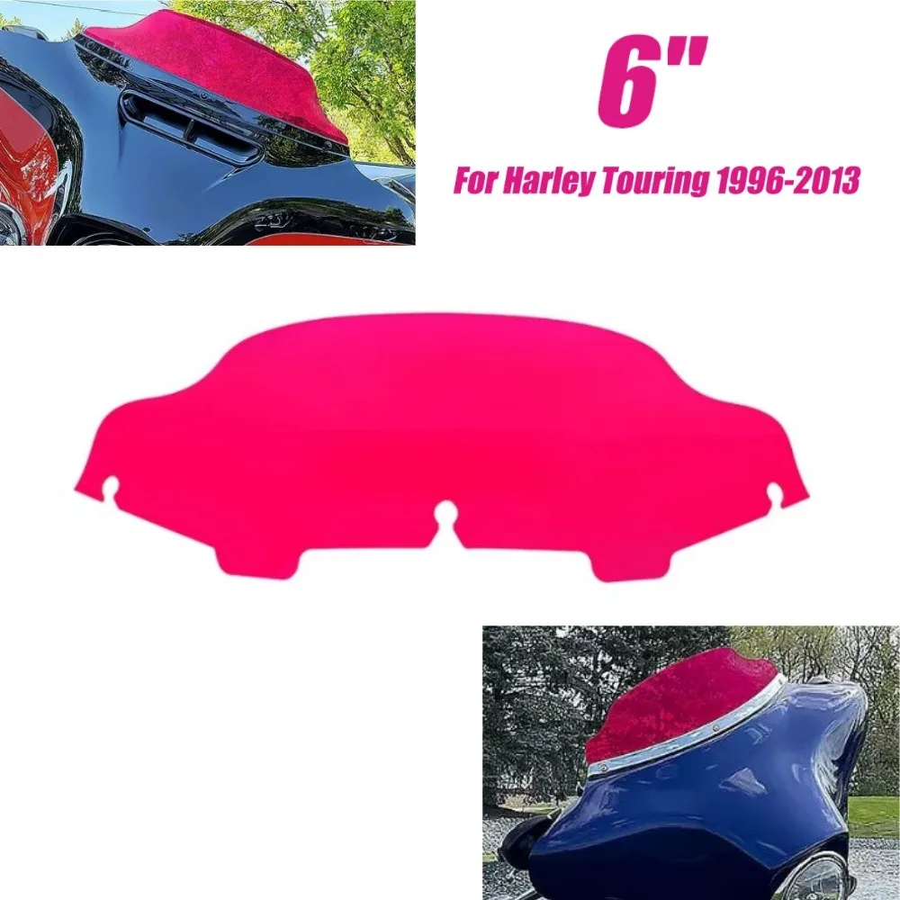 Red 6" Wave Windshield Windscreen For Harley Touring Electra Street ...