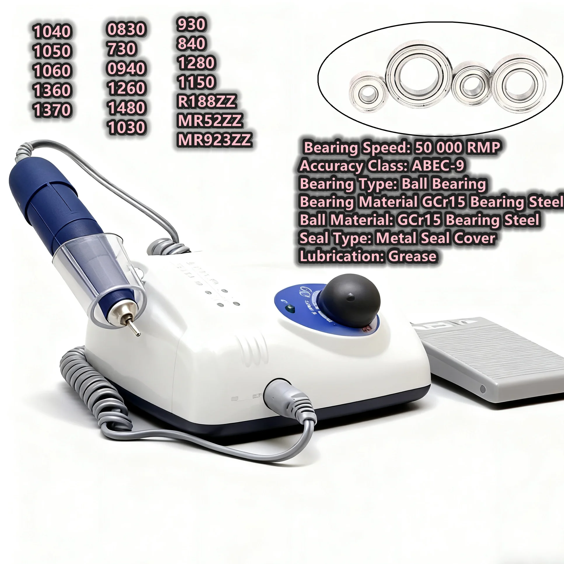 High Speed Bearings For Strong Handpieces 830 0940 1260 1480 1030 1040 ...