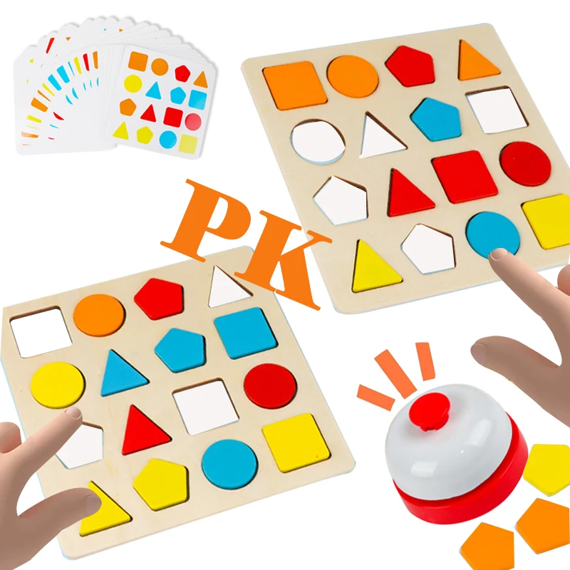 Wooden-Puzzles-Shape-Color-Matching-Board-Games-Preschool-Educational ...